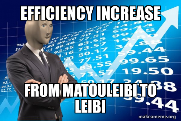 Efficiency increase From matouleibi to leibi - Stonks Only Go Up Meme ...