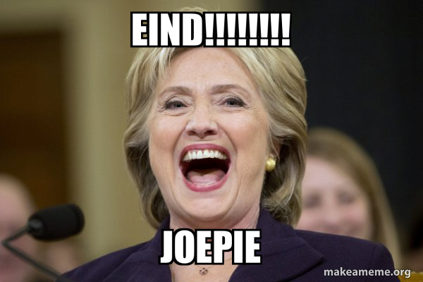 eind!!!!!!!! joepie - Hillary Clinton Laughs Meme Generator