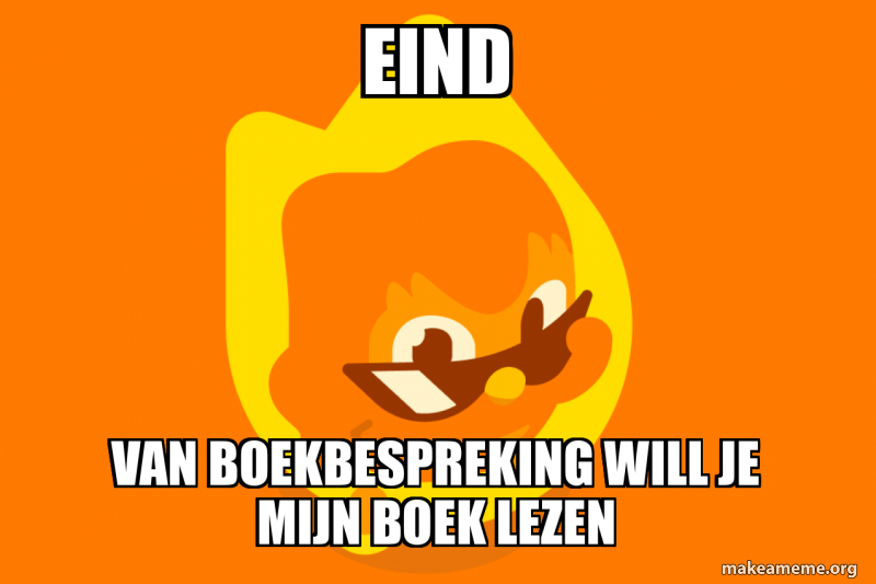EIND van boekbespreking will je mijn boek lezen - duolingo word blij ...