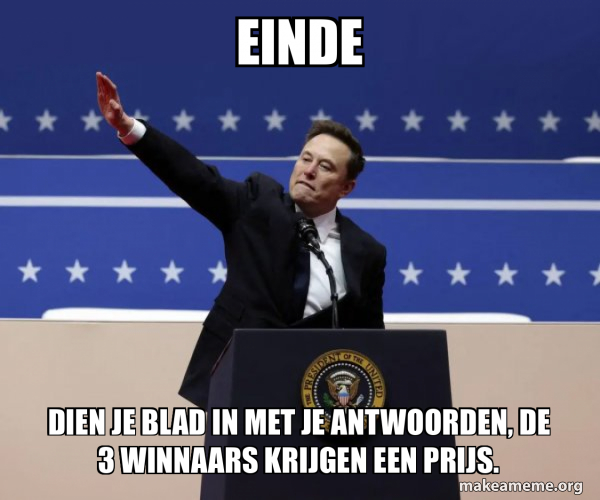 Einde Dien je blad in met je antwoorden, de 3 winnaars krijgen een ...