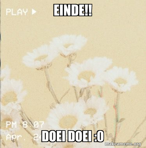 EINde!! Doei doei :0 Meme Generator