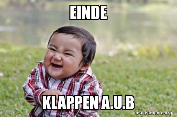 einde klappen A.U.B - Evil, scheming toddler Meme Generator