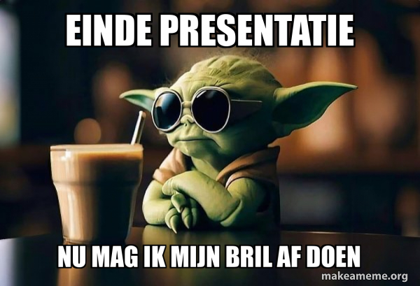 einde presentatie nu mag ik mijn bril af doen - Cool Yoda (Sunglasses ...