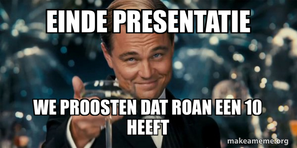 Einde presentatie we proosten dat Roan een 10 heeft - Great Gatsby ...