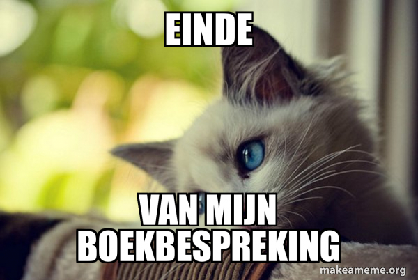 Einde van mijn boekbespreking - First World Cat Problems Meme Generator