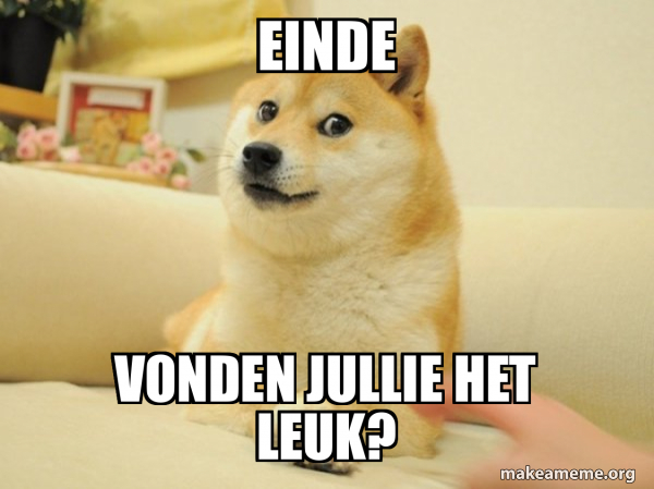 Einde vonden jullie het leuk? - Doge Meme Generator