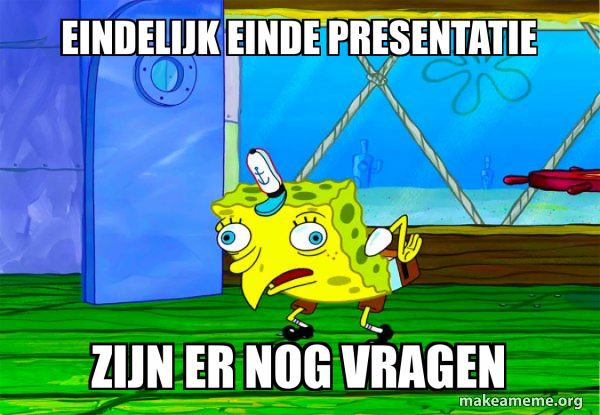 eindelijk einde presentatie zijn er nog vragen - Mocking SpongeBob Meme ...