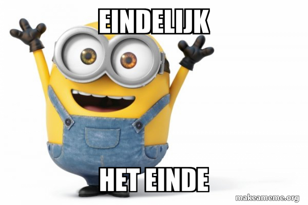 EINDELIJK HET EINDE - Happy Minion Meme Generator