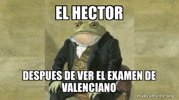El Hector Despues de ver el examen de valenciano - Colonel Toad Meme ...