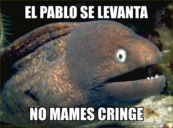 EL PABLO SE LEVANTA NO MAMES CRINGE - Bad Joke Eel Meme Generator
