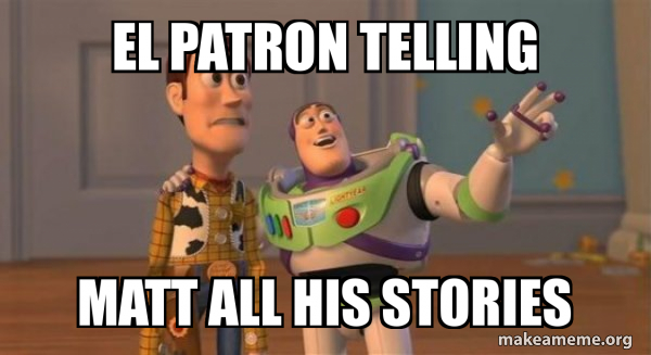 El patron telling Matt all his stories - Buzz and Woody (Toy Story ...