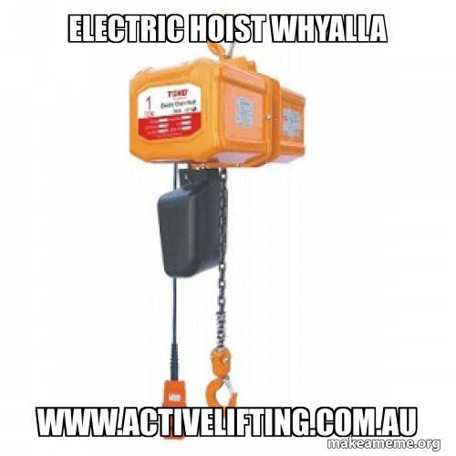 Electric hoist Whyalla www.activelifting.com.au Meme Generator