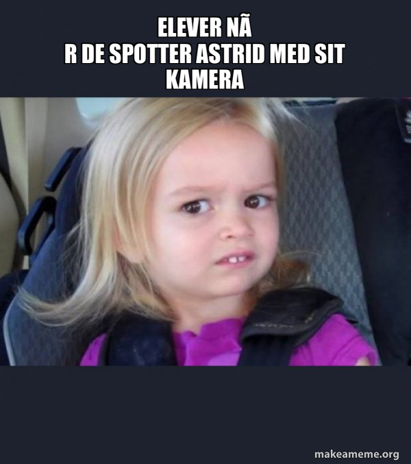 Elever når de spotter Astrid med sit kamera - Side-Eyes Chloe Meme ...