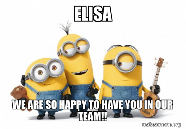 ELISA We are so happy to have you in our team!! - Minions Meme Generator