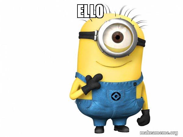 ello - Thoughtful Minion Meme Generator