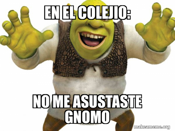En el colejio: No me asustaste gnomo - Shrek Meme Generator
