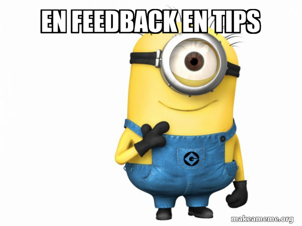 En feedback en tips - Thoughtful Minion Meme Generator