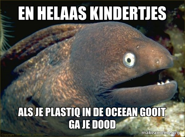 en helaas kindertjes als je plastiq in de oceean gooit ga je dood - Bad ...