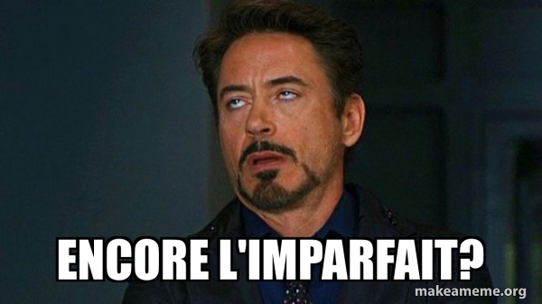 Encore l'imparfait? - Tony Stark Eye Roll Meme Generator