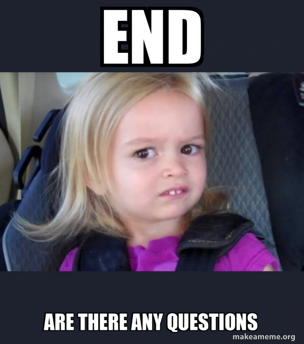 End Are there any questions - Side-Eyes Chloe Meme Generator