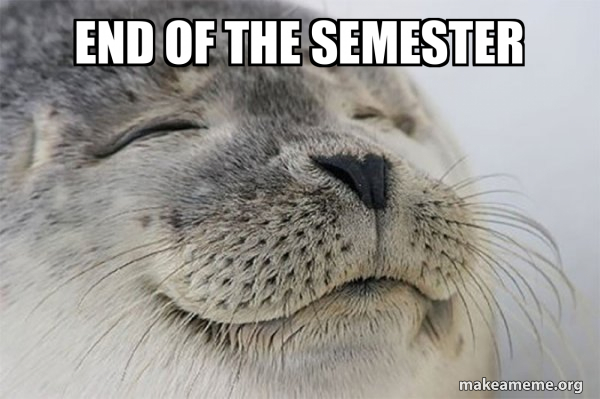 End of the Semester - Satisfied Seal Meme Generator