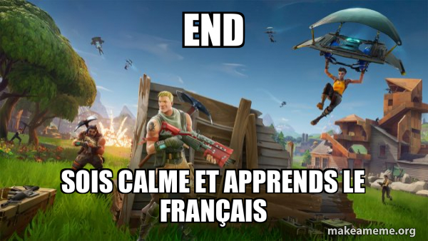 END sois calme et apprends le français - Fortnite Battle Royale game ...