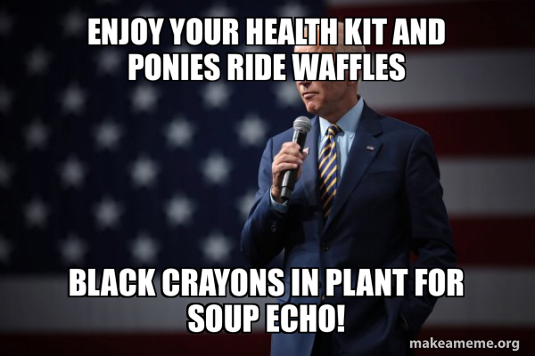 Enjoy your health kit and ponies ride waffles Black crayons in plant ...