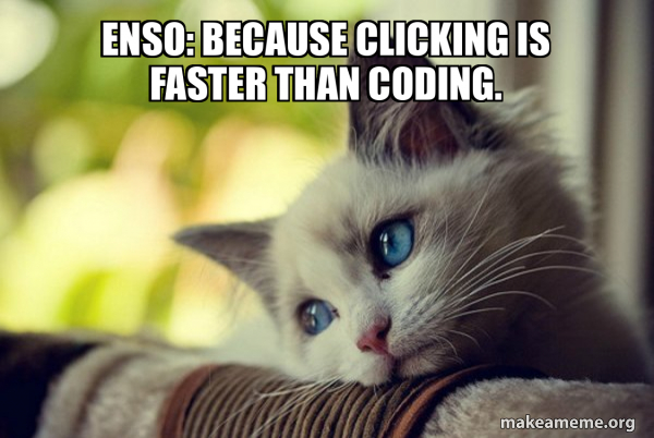 Enso: Because clicking is faster than coding. - First World Cat ...