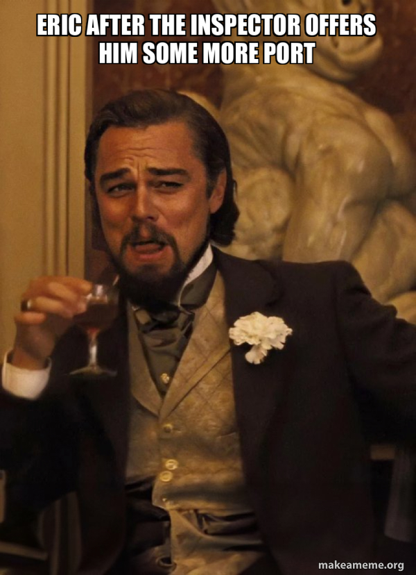 Eric after the inspector offers him some more port - Leonardo DiCaprio ...