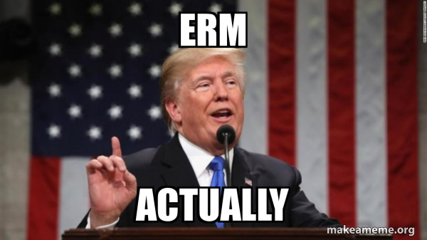 erm actually - Donald Trump Meme Generator