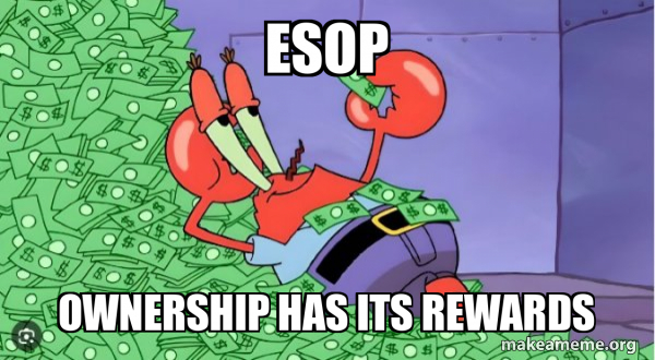 esop ownership has its rewards - Mr Krabs Money Meme Generator
