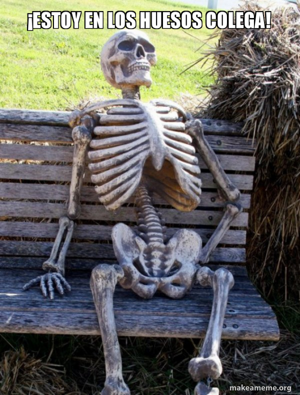 Â¡Estoy en los huesos colega! - Waiting Skeleton Meme Generator