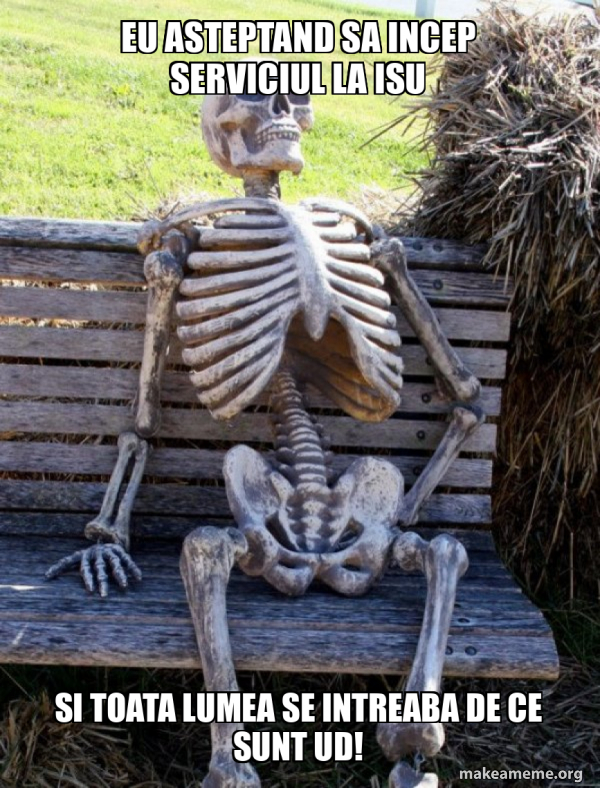 Eu asteptand sa incep serviciul la ISU Si toata lumea se intreaba de ce ...