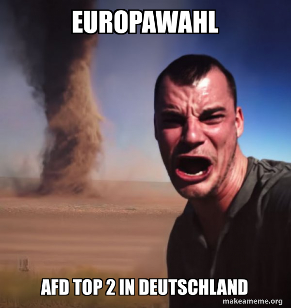 Europawahl AfD top 2 in Deutschland - Tornado Guy Meme Generator