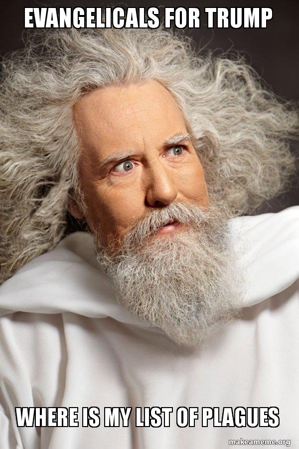 Evangelicals for Trump Where is my list of plagues - Tweet of God Meme ...