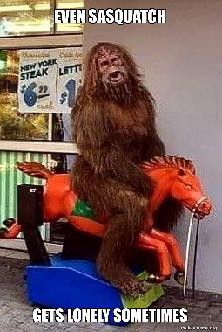 even sasquatch gets lonely sometimes Meme Generator