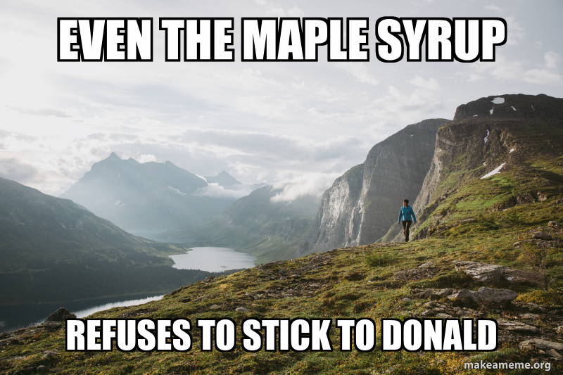 Even the maple syrup Refuses to stick to Donald Meme Generator