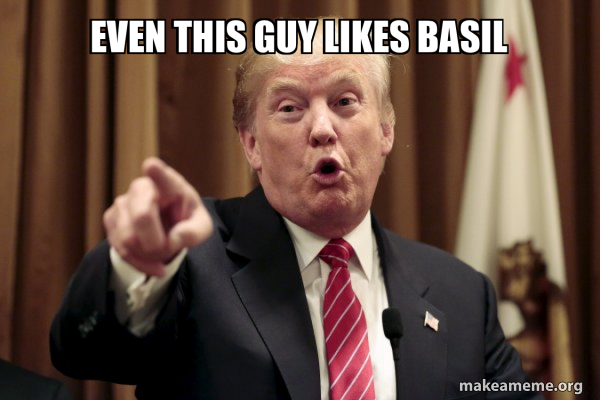 even this guy likes basil - Donald Trump Says Meme Generator
