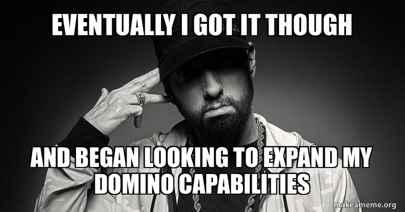 Eventually I got it though and began looking to expand my domino ...