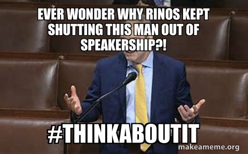 ever wonder why rinos kept shutting this man out of speakership?! # ...