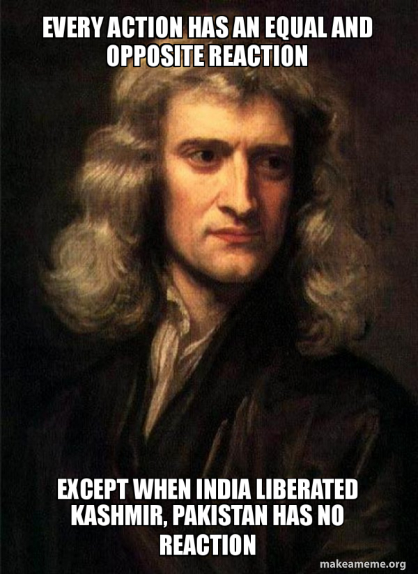 every action has an equal and opposite reaction except when india ...