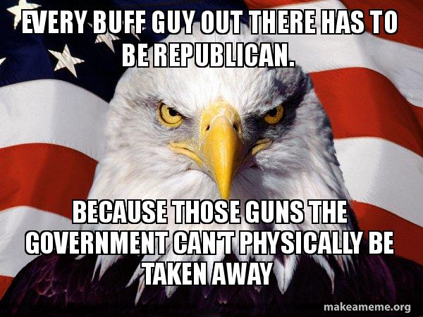 Every buff guy out there has to be Republican. Because those guns the ...