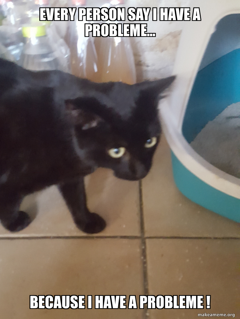 Every person say i have a probleme... because i have a probleme ! Meme ...