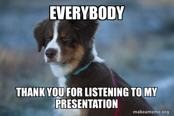 Everybody Thank you for listening to my presentation - Unsure Dog Meme ...