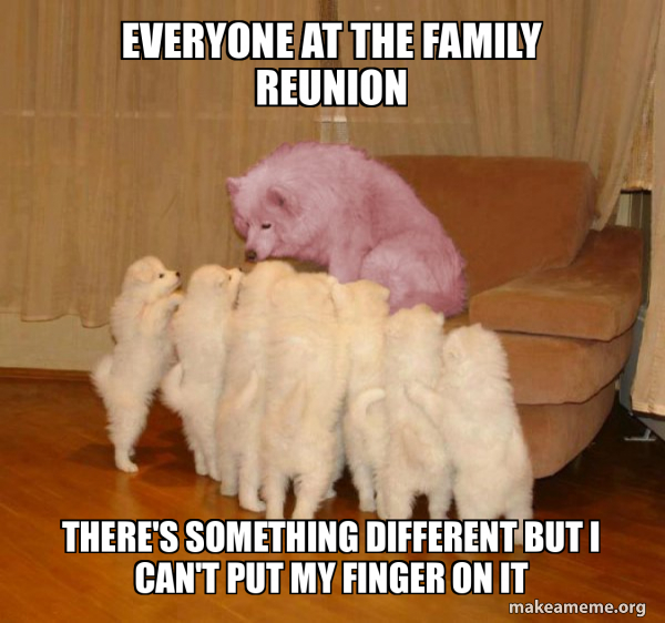 Everyone at the family reunion There's something different but i can't ...