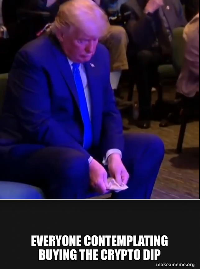 Everyone contemplating buying the crypto dip Meme Generator