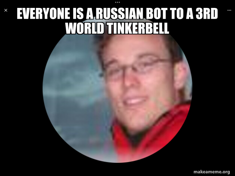 Everyone is a Russian Bot to a 3rd World Tinkerbell Meme Generator