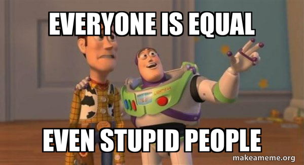 everyone is equal even stupid people - Buzz and Woody (Toy Story) Meme ...