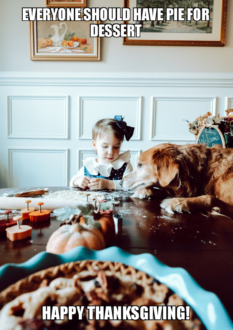 Everyone should have pie for dessert Happy Thanksgiving! Meme Generator