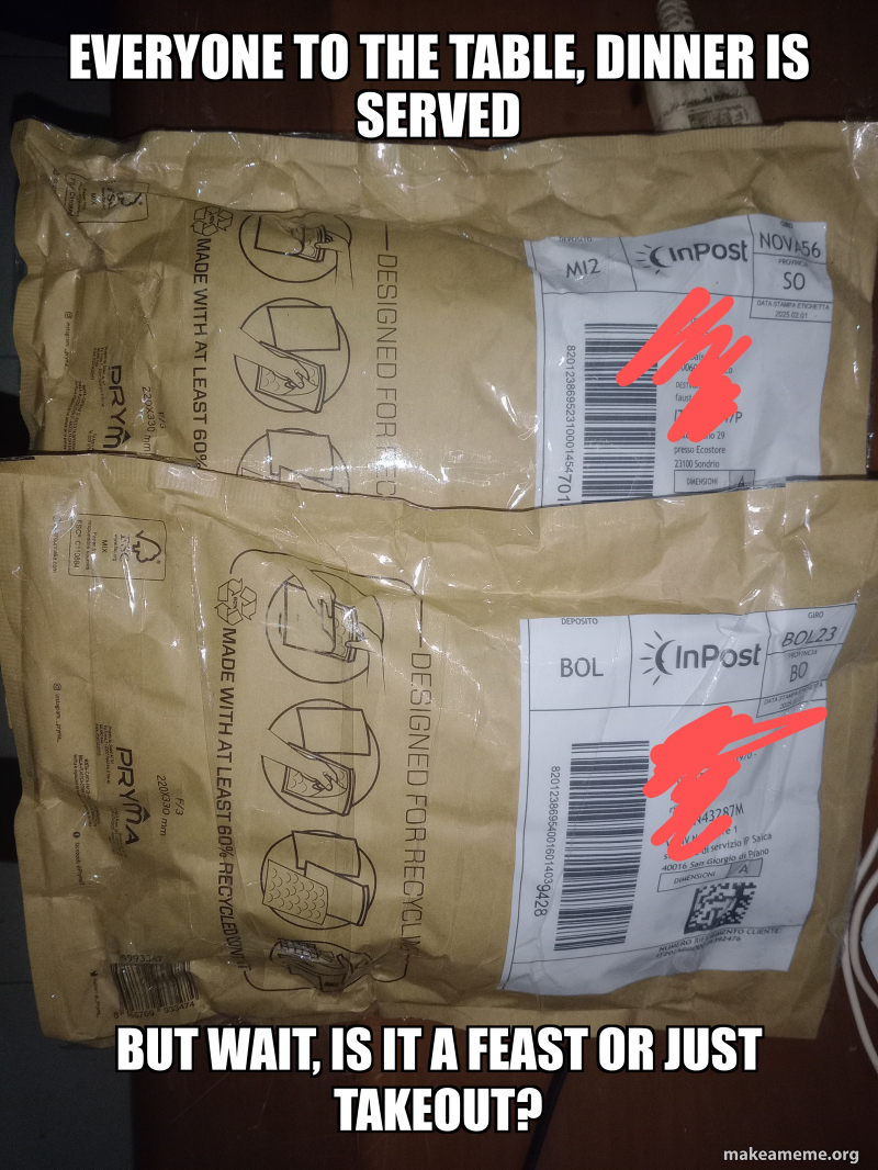 Everyone to the table, dinner is served But wait, is it a feast or just ...